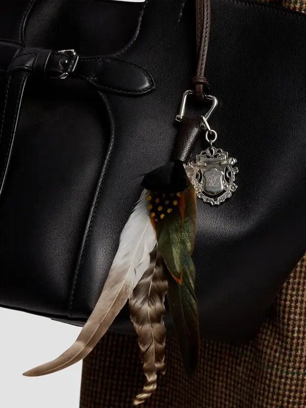 Ralph Lauren Leather & Feather Bag Charm