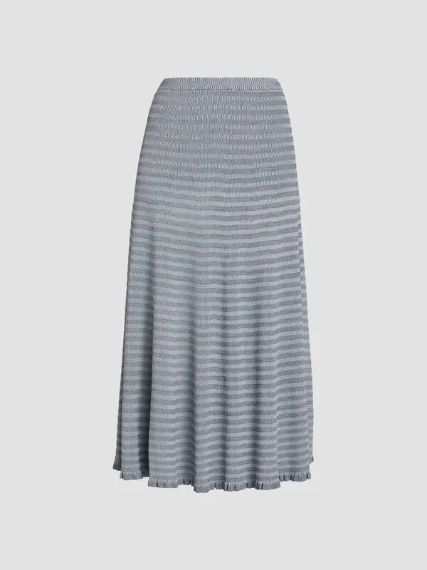 Proenza Schouler White Label Stina Geo Stripe Midi-skirt - Slate
