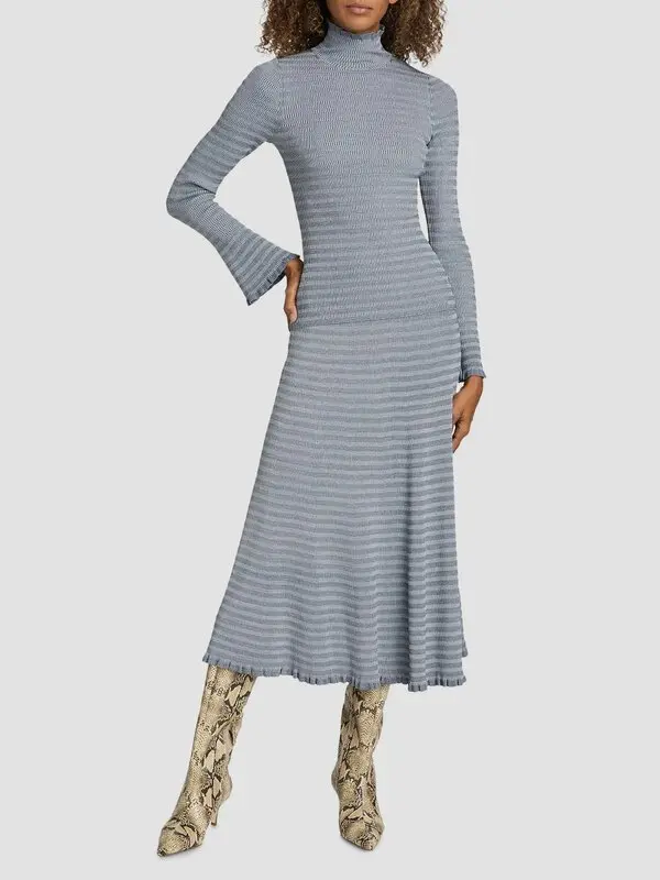 Proenza Schouler White Label Stina Geo Stripe Midi-skirt