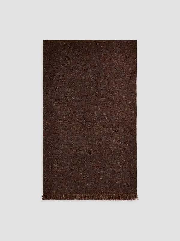 Ralph Lauren Wool-blend Donegal Tweed Fringe Scarf - Brown Multi