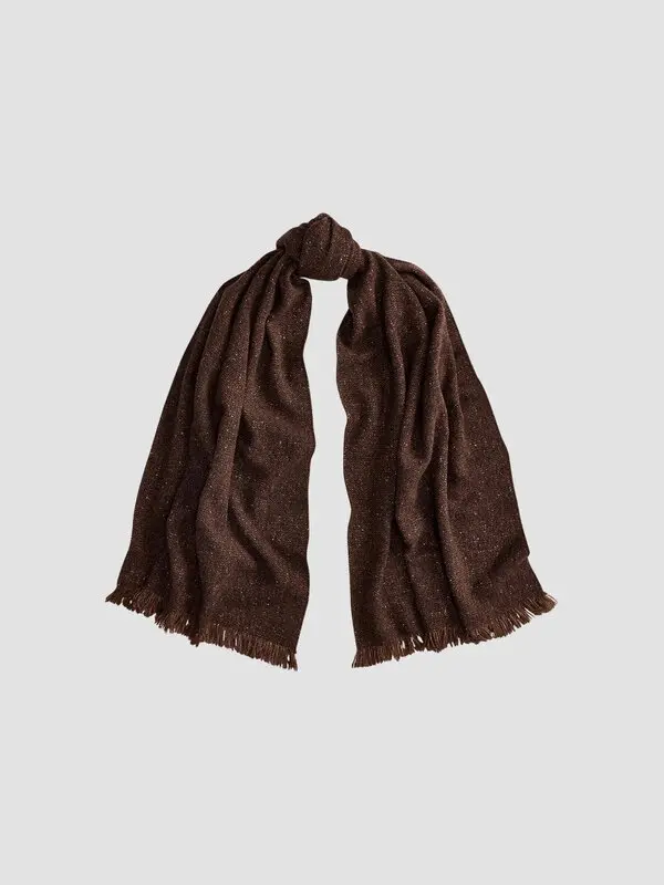 Ralph Lauren Wool-blend Donegal Tweed Fringe Scarf