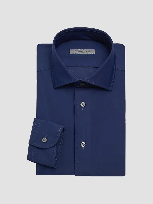 Corneliani Performance Stretch-nylon Shirt - Medium Blue Navy