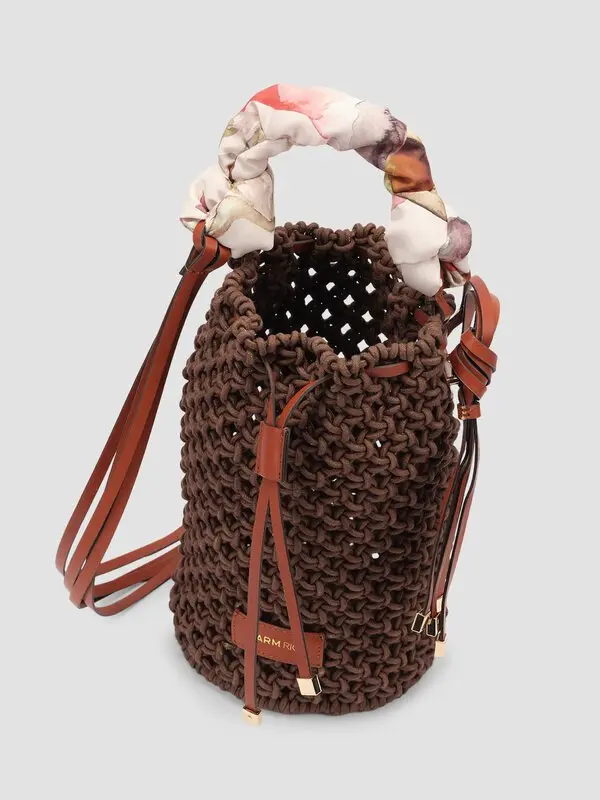 Farm Rio Macramé Bucket Bag
