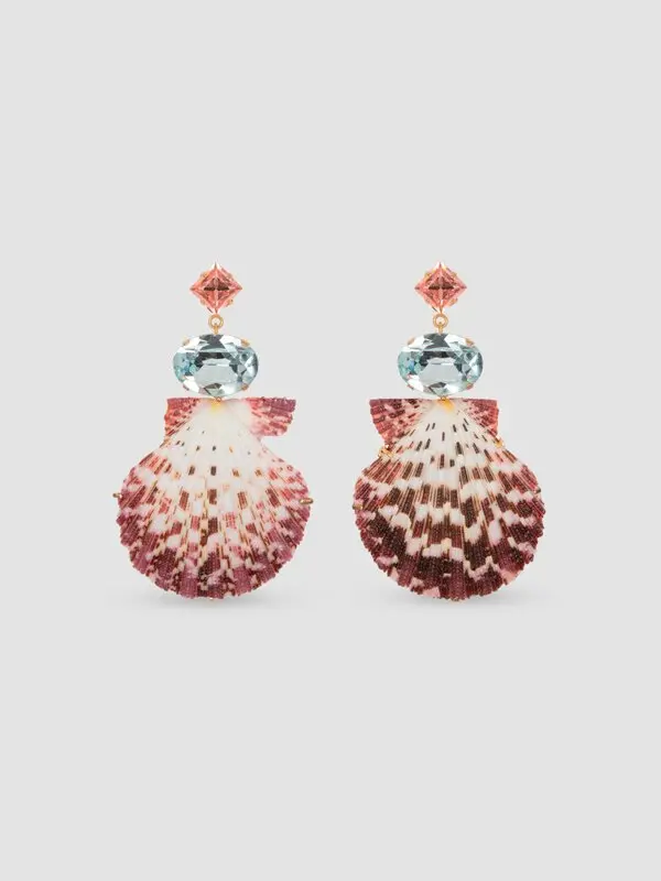 JENNIFER BEHR Aegean 18k-gold-plated, Shell & Austrian Crystal Drop Earrings - Sunset
