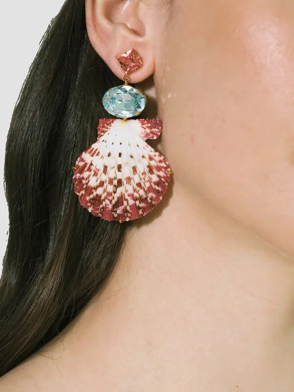 JENNIFER BEHR Aegean 18k-gold-plated, Shell & Austrian Crystal Drop Earrings
