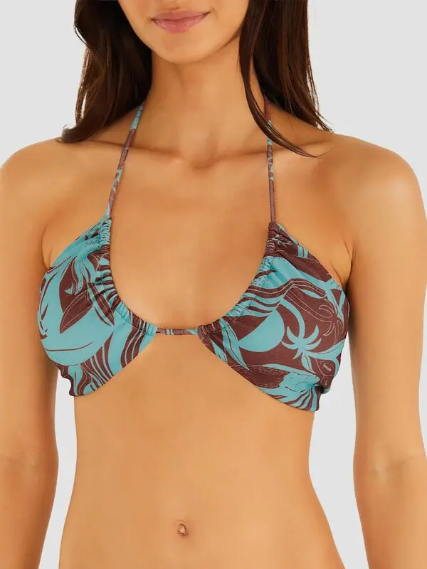 Farm Rio Tropical Print Elongated Bikini Top
