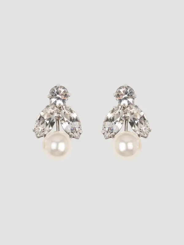 JENNIFER BEHR Kaide Rhodium-plated, Crystal & Imitation Pearl Drop Earrings - Silver