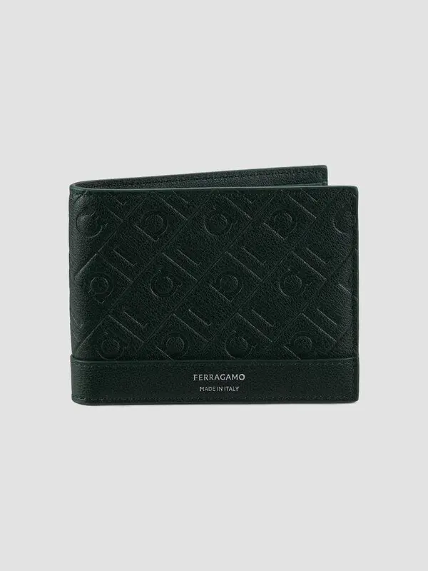 FERRAGAMO Md Embossed Gancio Bi-fold Wallet