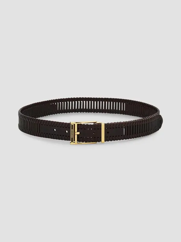 FERRAGAMO Adjustable Braided Leather Belt