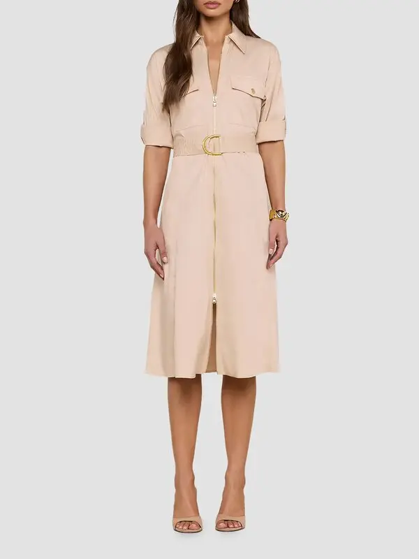 L'Agence Callen Cotton-blend Midi Shirtdress