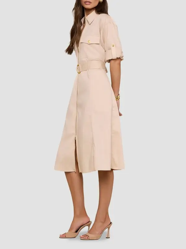 L'Agence Callen Cotton-blend Midi Shirtdress