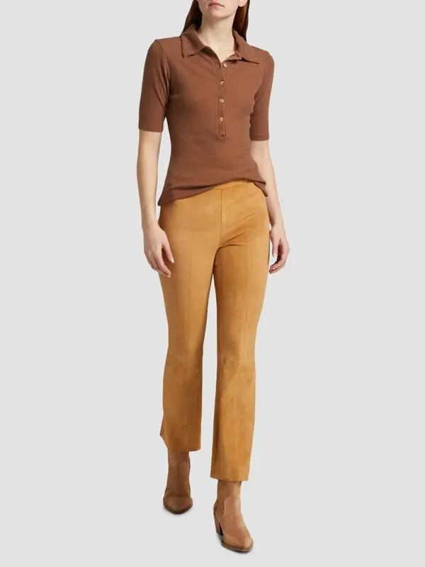 Sprwmn Ankle Flare Suede Pants