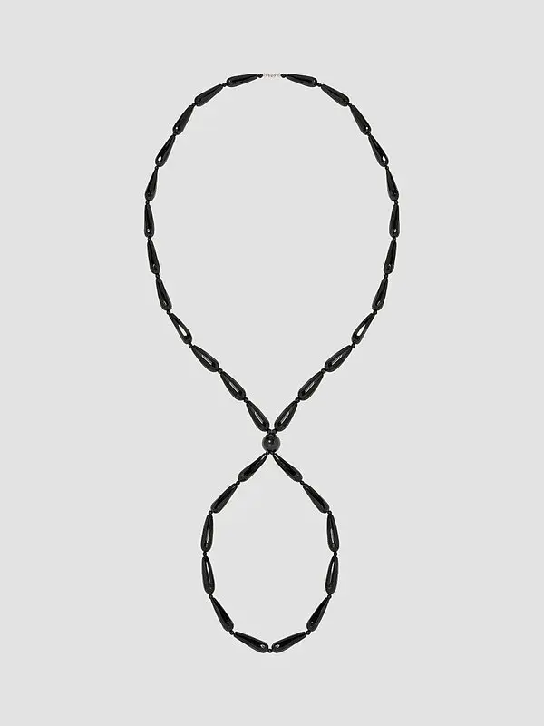 JENNIFER BEHR Ava Onyx Beaded Necklace - Black