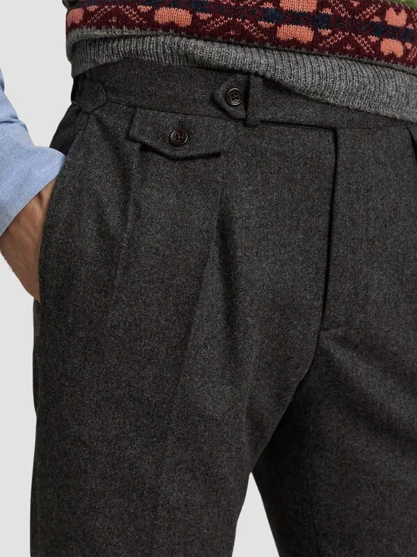 Polo Ralph Lauren Pleated Wool Flannel Trousers