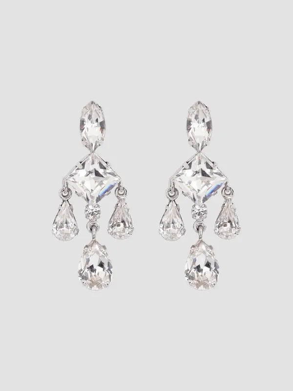 JENNIFER BEHR Amiri Rhodium-plated & Crystal Chandelier Earrings - Silver