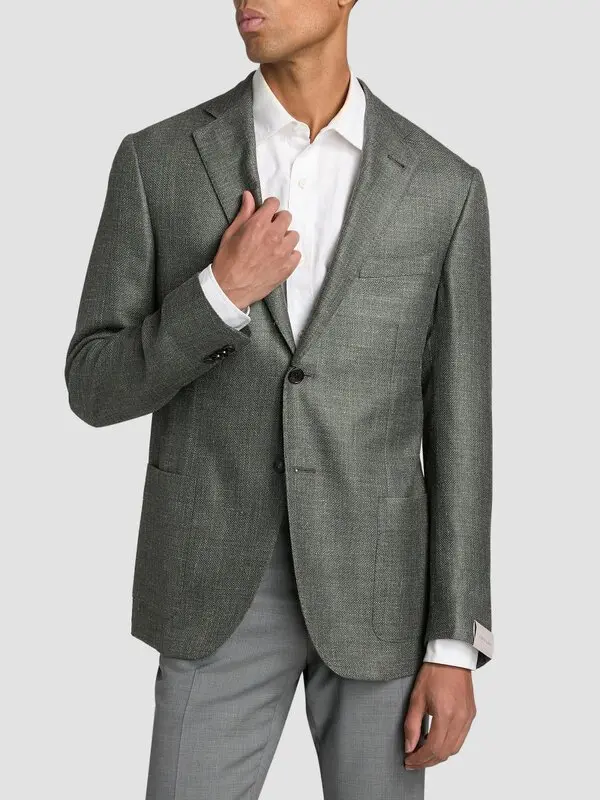 Corneliani Textured Wool-linen Sport Coat