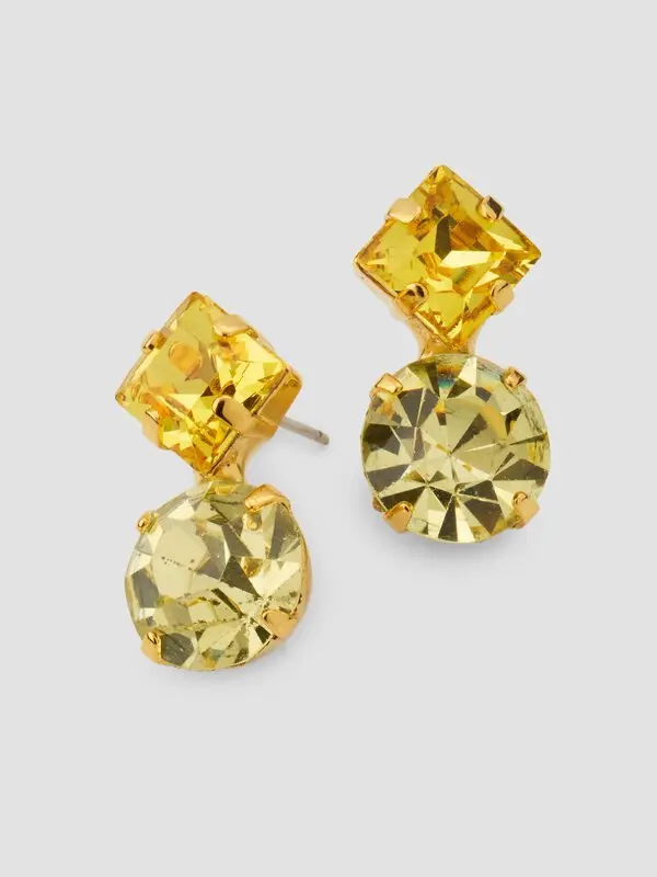 JENNIFER BEHR Gaven 18k-gold-plated & Austrian Crystal Drop Earrings - Citrine