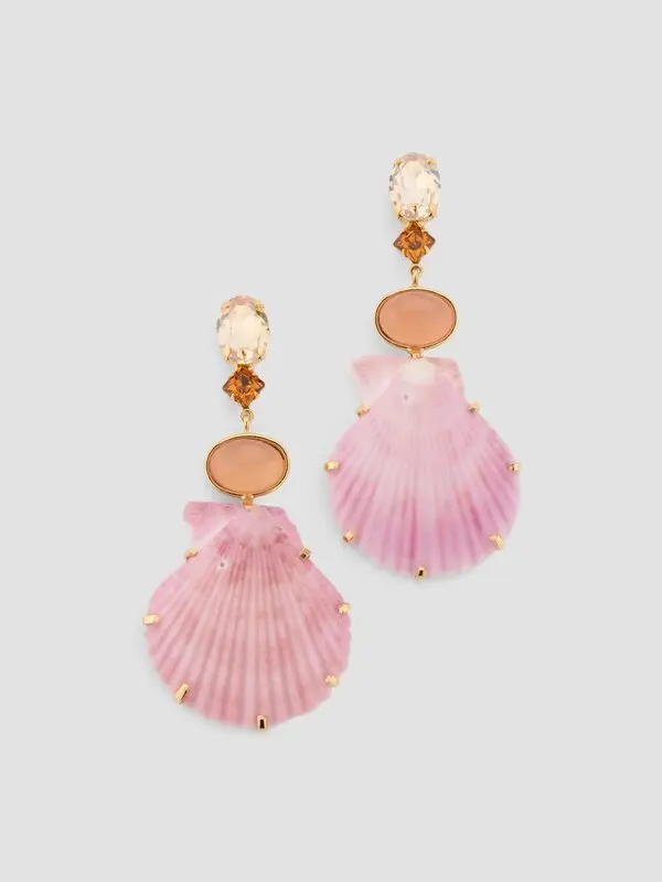 JENNIFER BEHR Adrielle 18k-gold-plated & Mixed-media Shell Drop Earrings