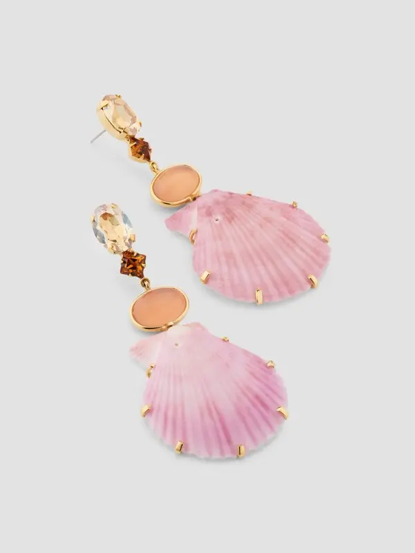 JENNIFER BEHR Adrielle 18k-gold-plated & Mixed-media Shell Drop Earrings