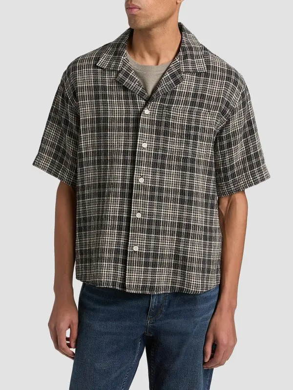 CORRIDOR Plaid Seersucker Short-sleeve Shirt