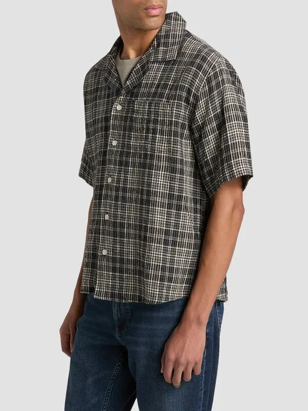 CORRIDOR Plaid Seersucker Short-sleeve Shirt