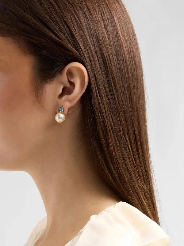 JENNIFER BEHR Belen 18k-gold-plated, Austrian Crystal & Imitation Pearl Stud Earrings
