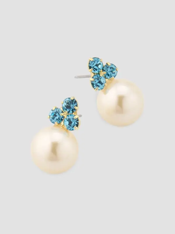 JENNIFER BEHR Belen 18k-gold-plated, Austrian Crystal & Imitation Pearl Stud Earrings