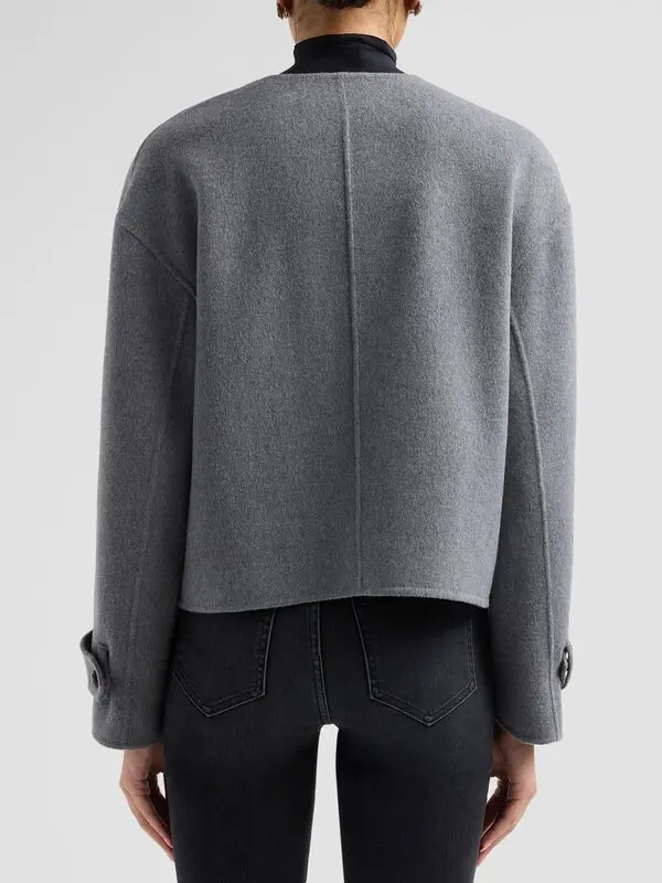 Veronica Beard Elaris Virgin Wool-blend Crop Jacket - Medium Heather Grey
