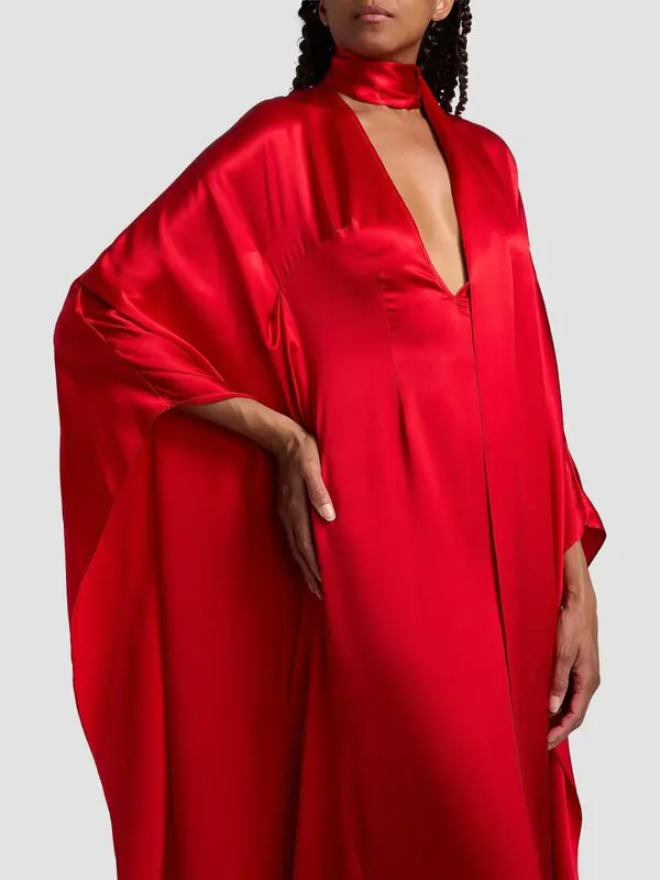 LAQUAN SMITH Satin Caftan-sleeve Gown