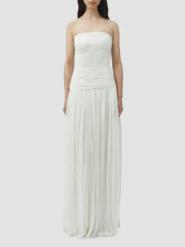 Simkhai Danielle Crinkle Jersey Strapless Gown - Ivory