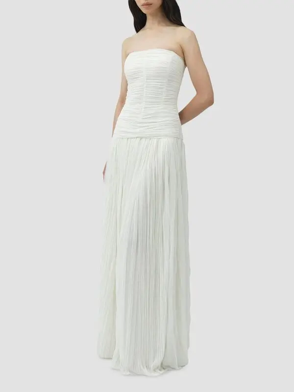 Simkhai Danielle Crinkle Jersey Strapless Gown - Ivory