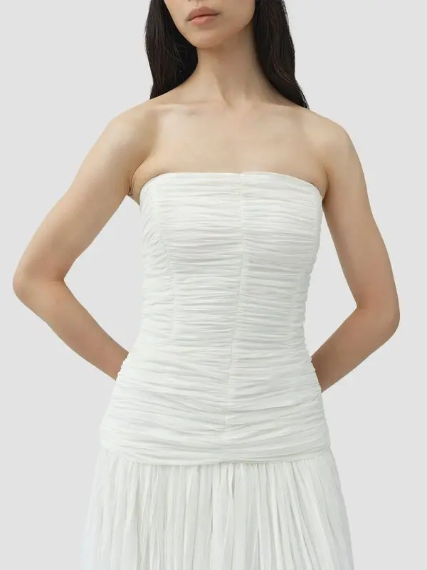Simkhai Danielle Crinkle Jersey Strapless Gown - Ivory