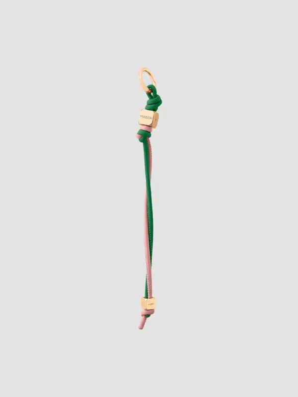 MAISON DE SABRE Leather Wristlet Charm - Emerald Lily