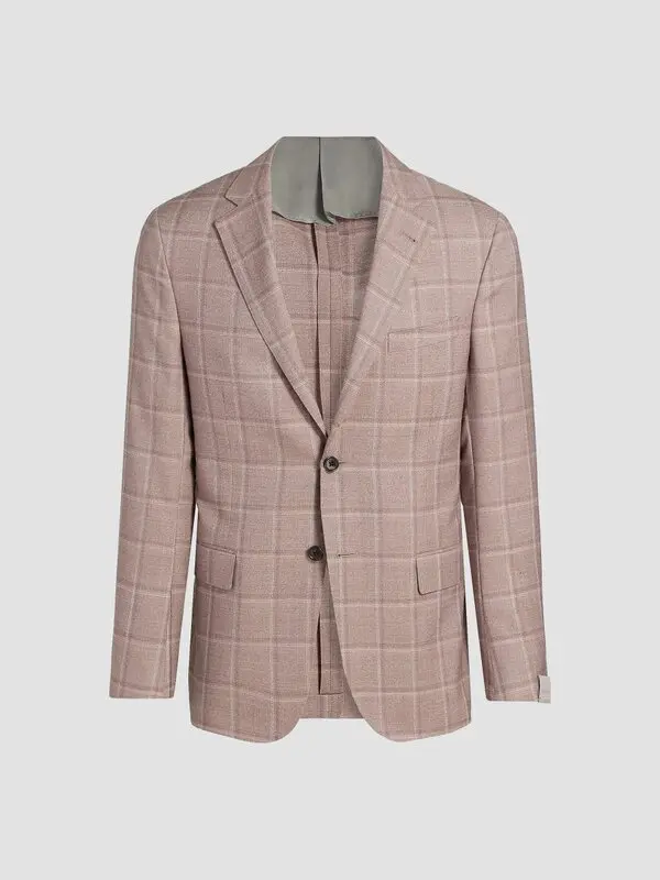 Corneliani Plaid Wool Single-breasted Sport Coat