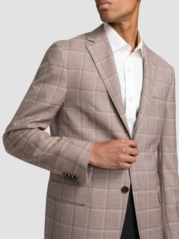 Corneliani Plaid Wool Single-breasted Sport Coat