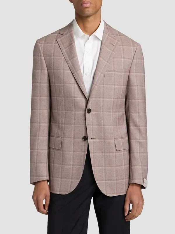 Corneliani Plaid Wool Single-breasted Sport Coat