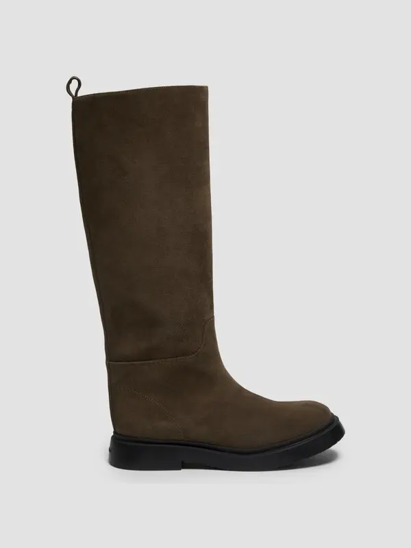 Proenza Schouler Bank 25mm Suede Tall Boots - Bark