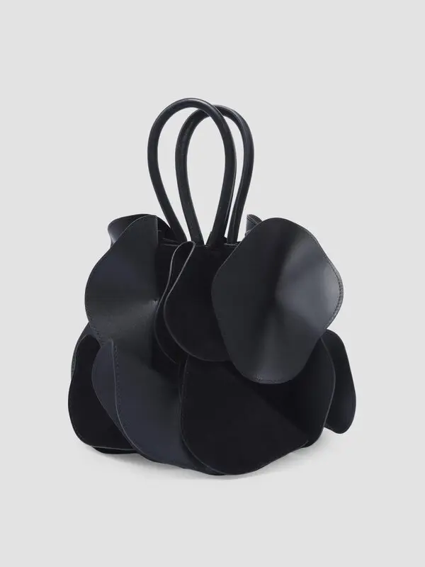 Farm Rio Leather Flower Top Handle Bag - Black