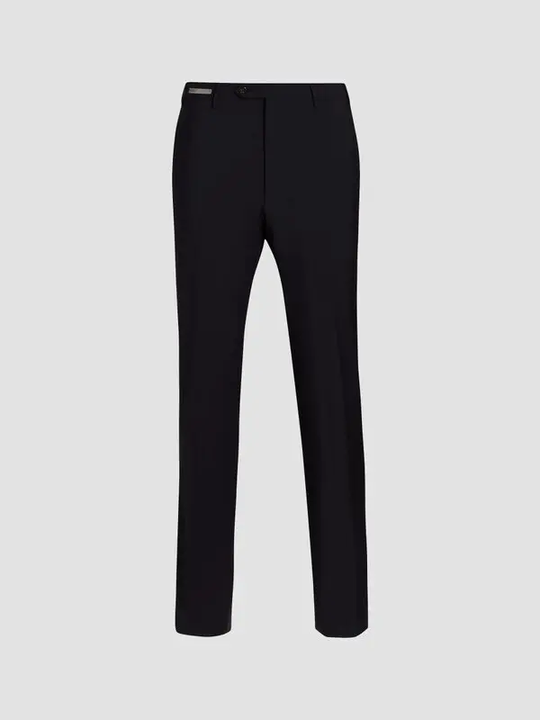 Corneliani Stretch-wool Straight-leg Pants - Navy