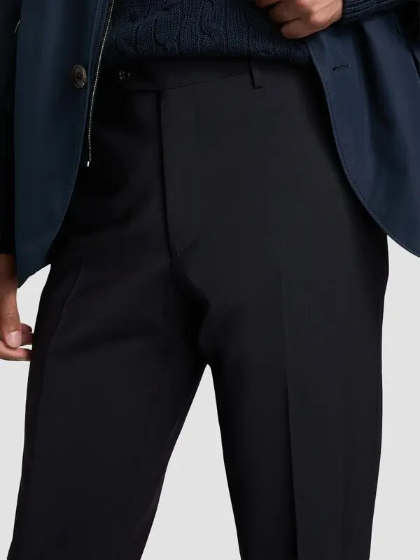 Corneliani Stretch-wool Straight-leg Pants - Navy