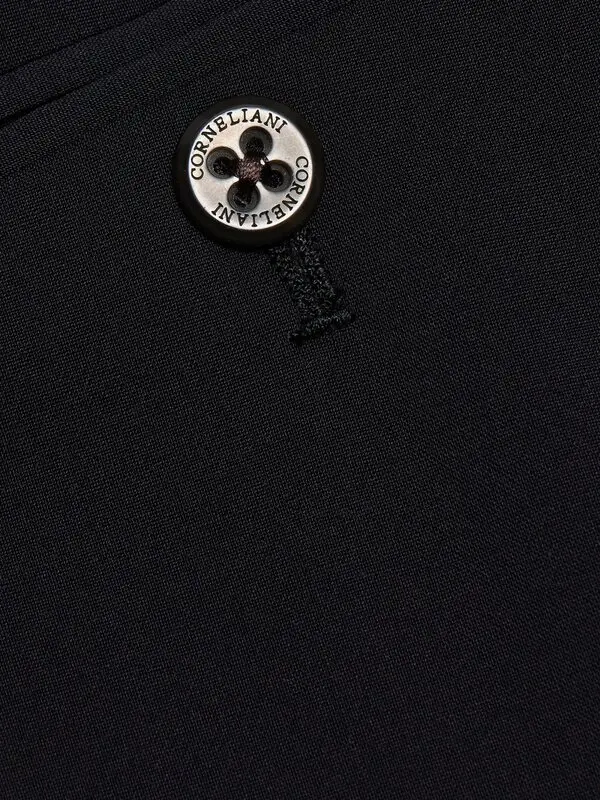 Corneliani Stretch-wool Straight-leg Pants - Navy