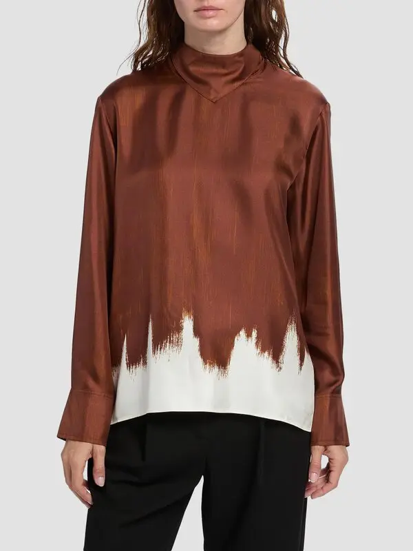 Proenza Schouler Mara Printed Silk Top
