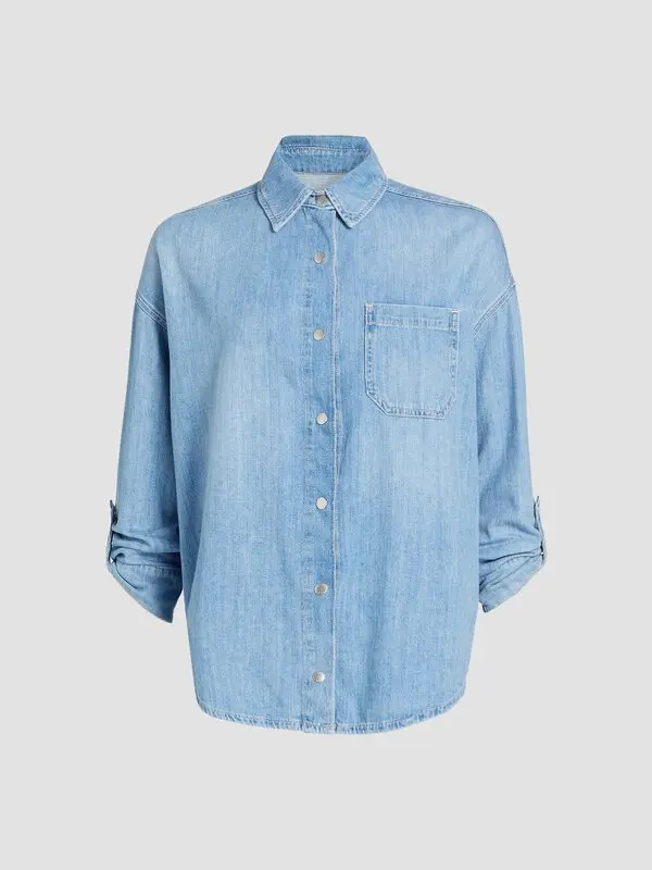 L'Agence Jorah Cotton Denim Relaxed-fit Shirt