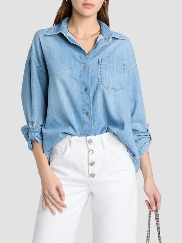 L'Agence Jorah Cotton Denim Relaxed-fit Shirt