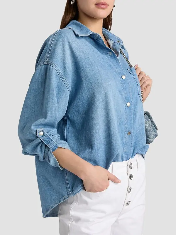 L'Agence Jorah Cotton Denim Relaxed-fit Shirt
