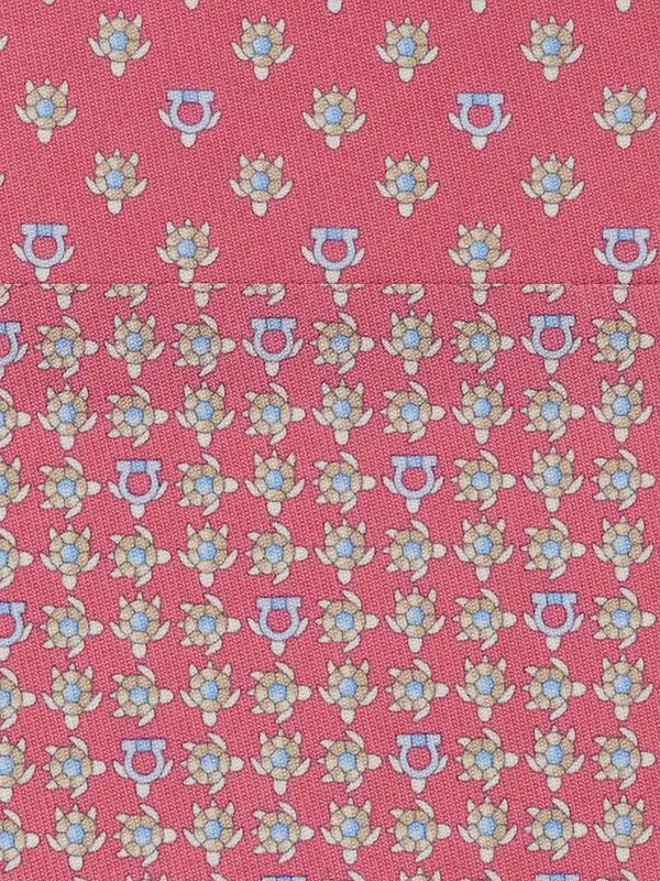 FERRAGAMO Turtles Print Silk Tie - Rosa