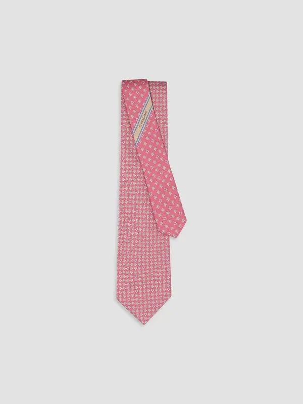 FERRAGAMO Turtles Print Silk Tie - Rosa