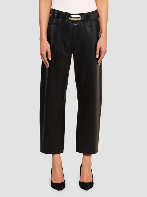 L'Agence Mallis Coated High-rise Barrel-leg Jeans