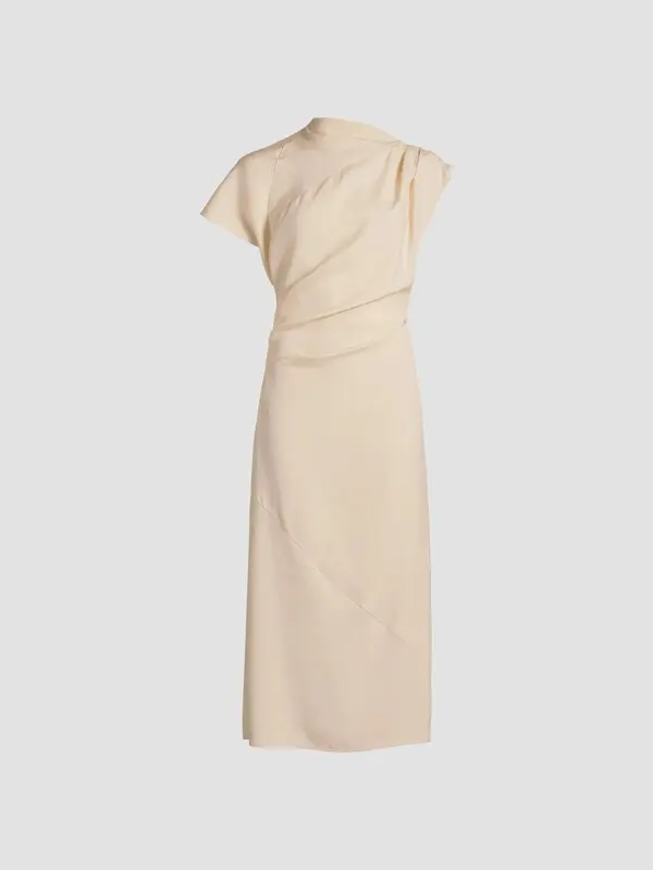 Proenza Schouler Hallie Draped Midi-dress - Champagne