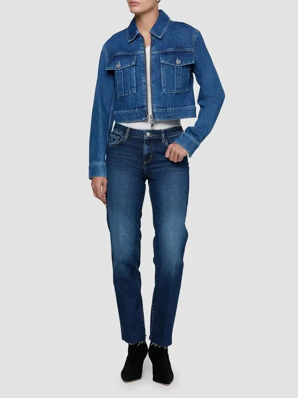 L'Agence Micah Oversized Crop Denim Jacket